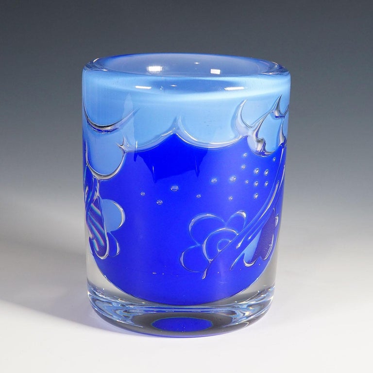 Massive Ariel Vase by Olle Alberius for Orrefors, Sweden, 1987 For Sale ...