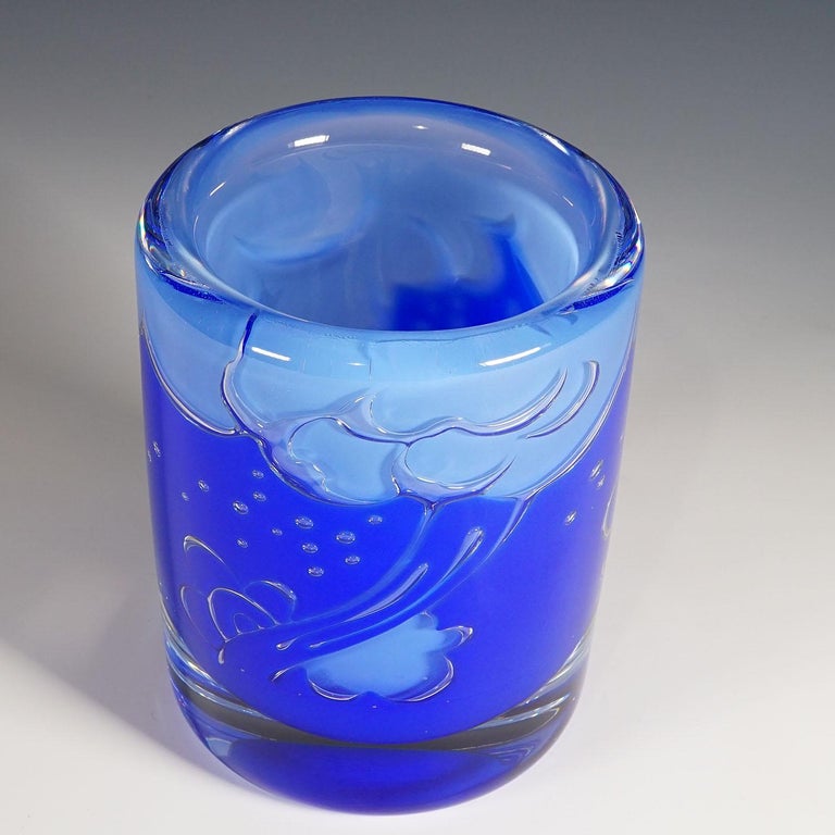 Massive Ariel Vase by Olle Alberius for Orrefors, Sweden, 1987 For Sale ...
