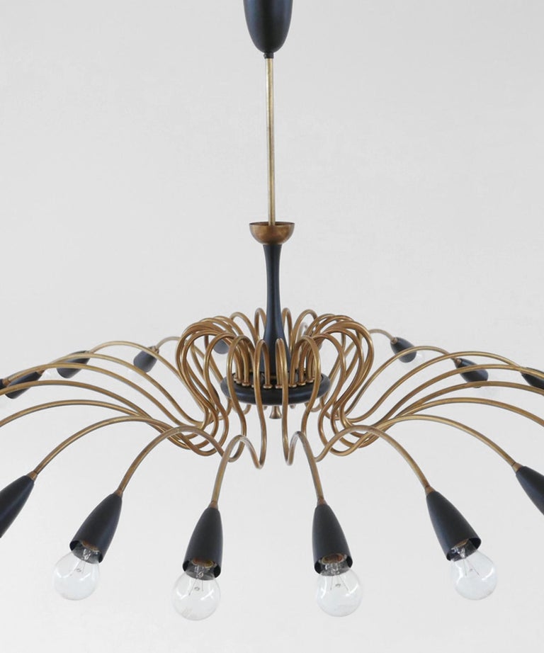 Massive Brass and Black Chandelier at 1stDibs