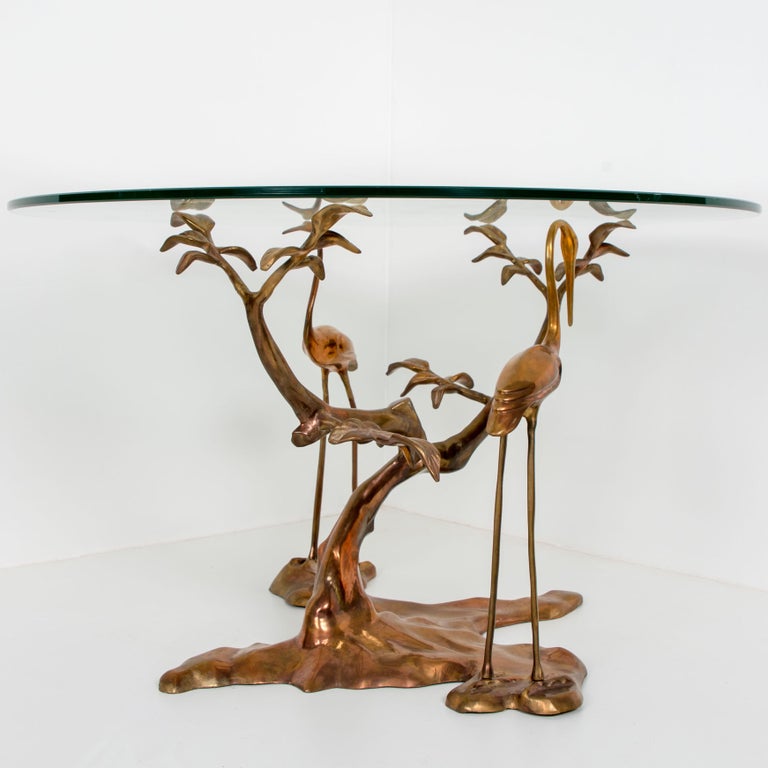 Massive Brass Coffee Table by Willy Daro, Belgium, 1970s at 1stDibs
