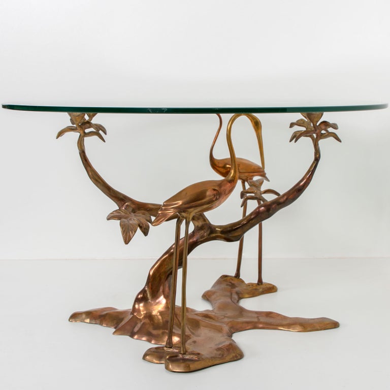 Massive Brass Coffee Table by Willy Daro, Belgium, 1970s at 1stDibs