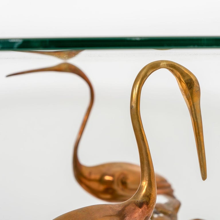 Massive Brass Coffee Table by Willy Daro, Belgium, 1970s at 1stDibs