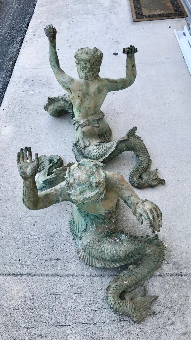 Massive Bronze Mermen Table at 1stDibs