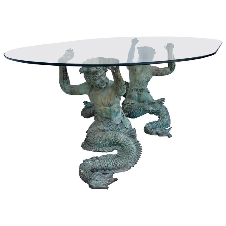 Massive Bronze Mermen Table at 1stDibs
