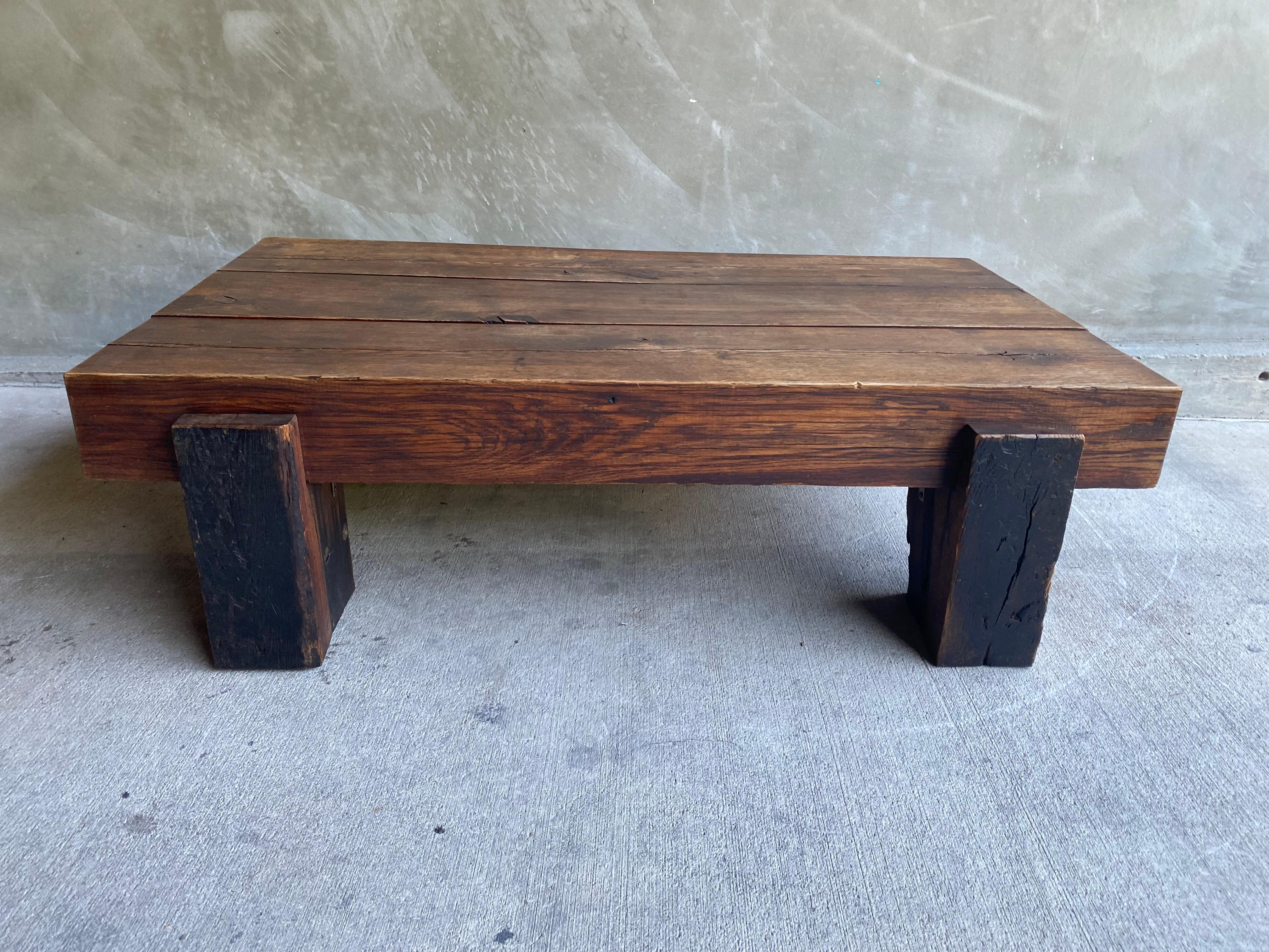 Massive Brutalist Wood Cocktail Table, NL, 1960's at 1stDibs