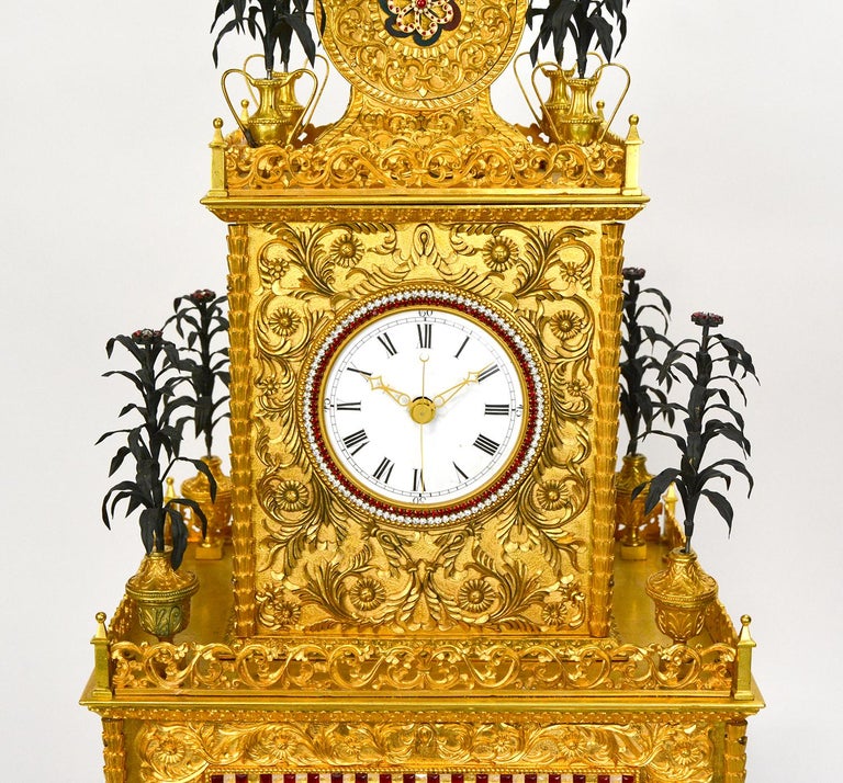 Massive Chinese Ormolu High Relief Gilt Bronze Automaton Musical Clock ...