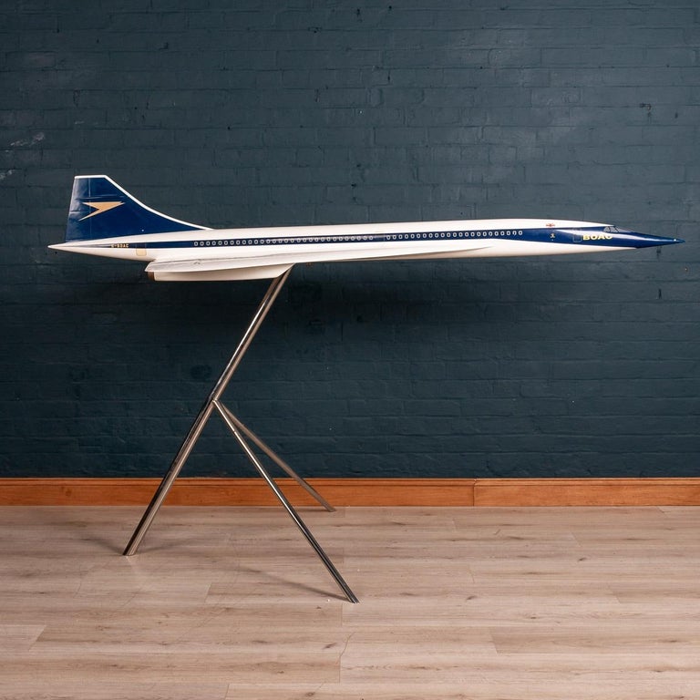 Massive Concorde Model on Original Chromed Stand, circa 1965 at 1stDibs