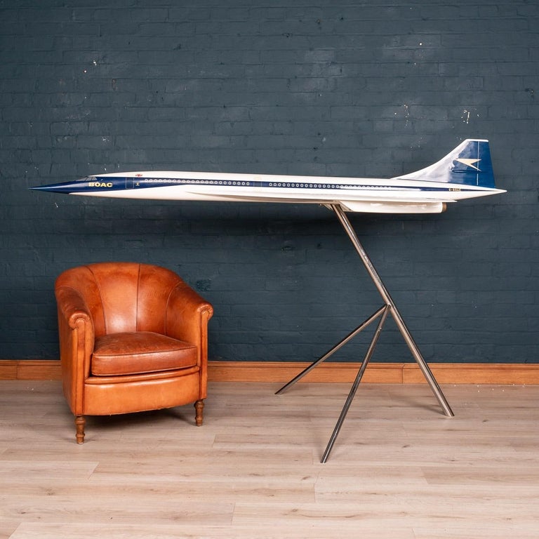 Massive Concorde Model on Original Chromed Stand, circa 1965 at 1stDibs