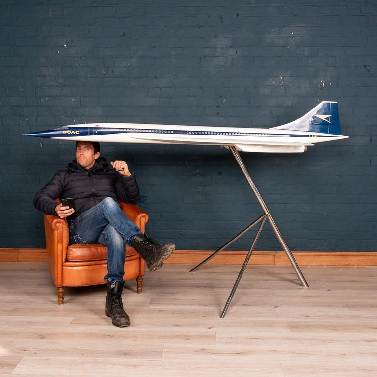 Massive Concorde Model on Original Chromed Stand, circa 1965 at 1stDibs