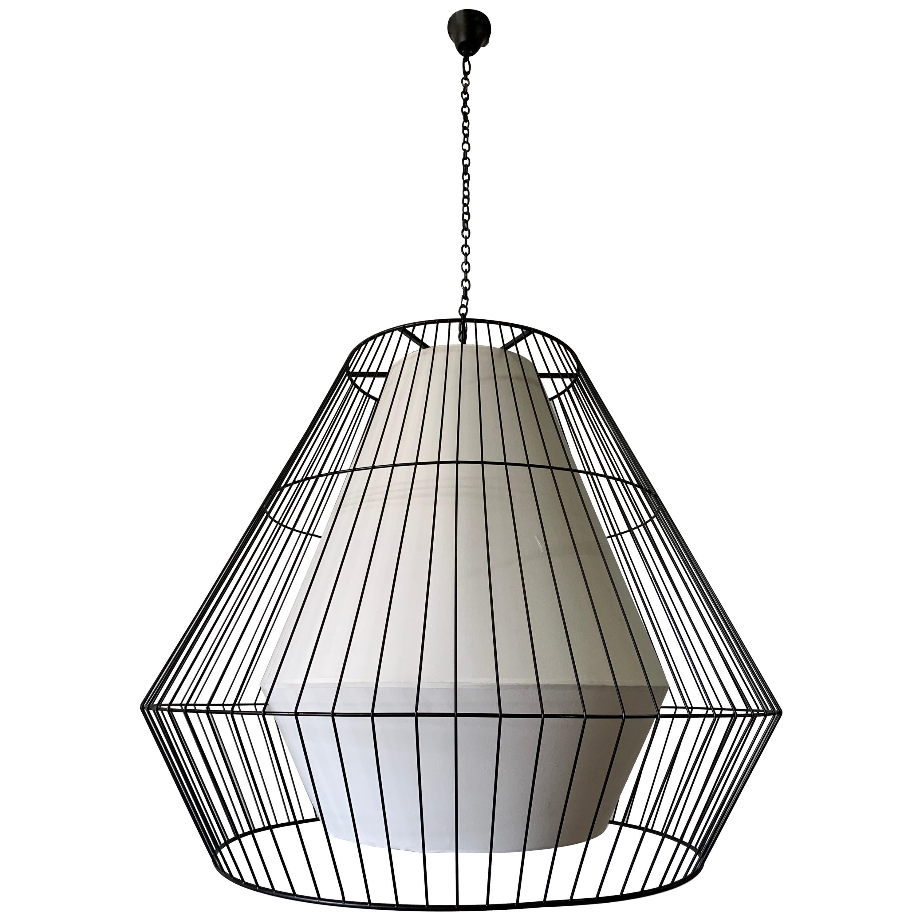Massive Contemporary Cage Light Fixture at 1stDibs