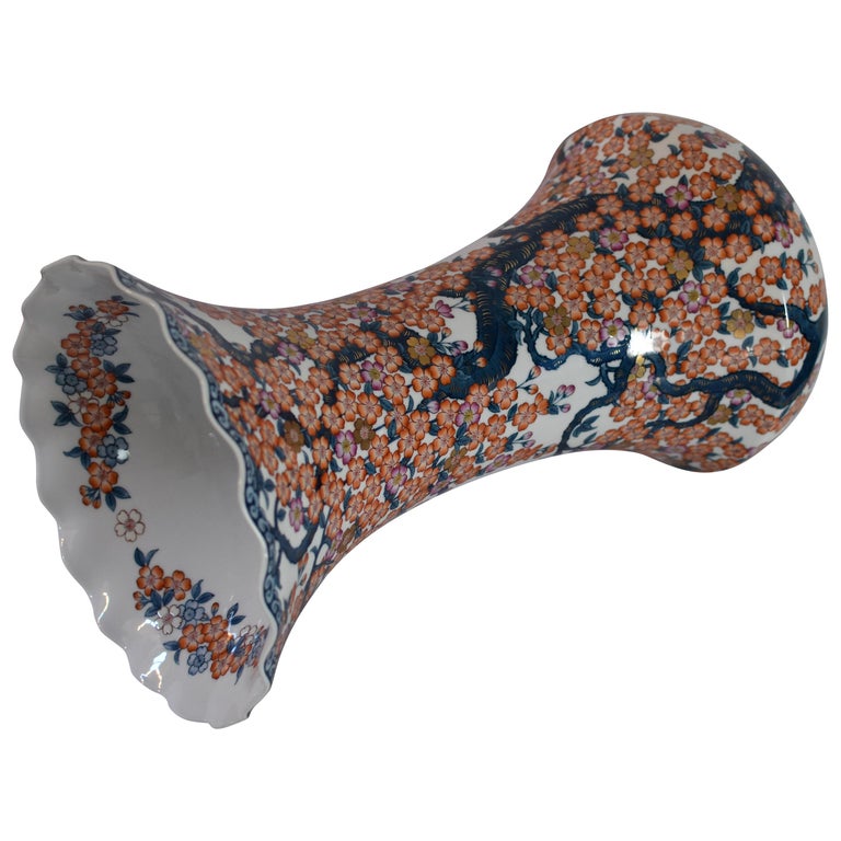 Massive Red White Porcelain Vase by Contemporary Japanese Master Artist ...