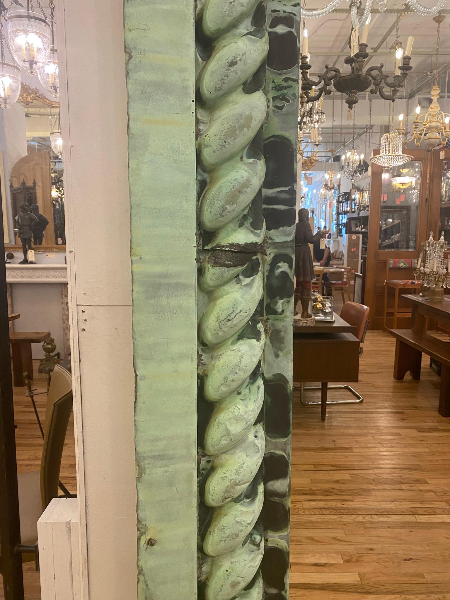Massive Copper Lion Head Cornice Mirror Oversized from NYC Buildings w ...