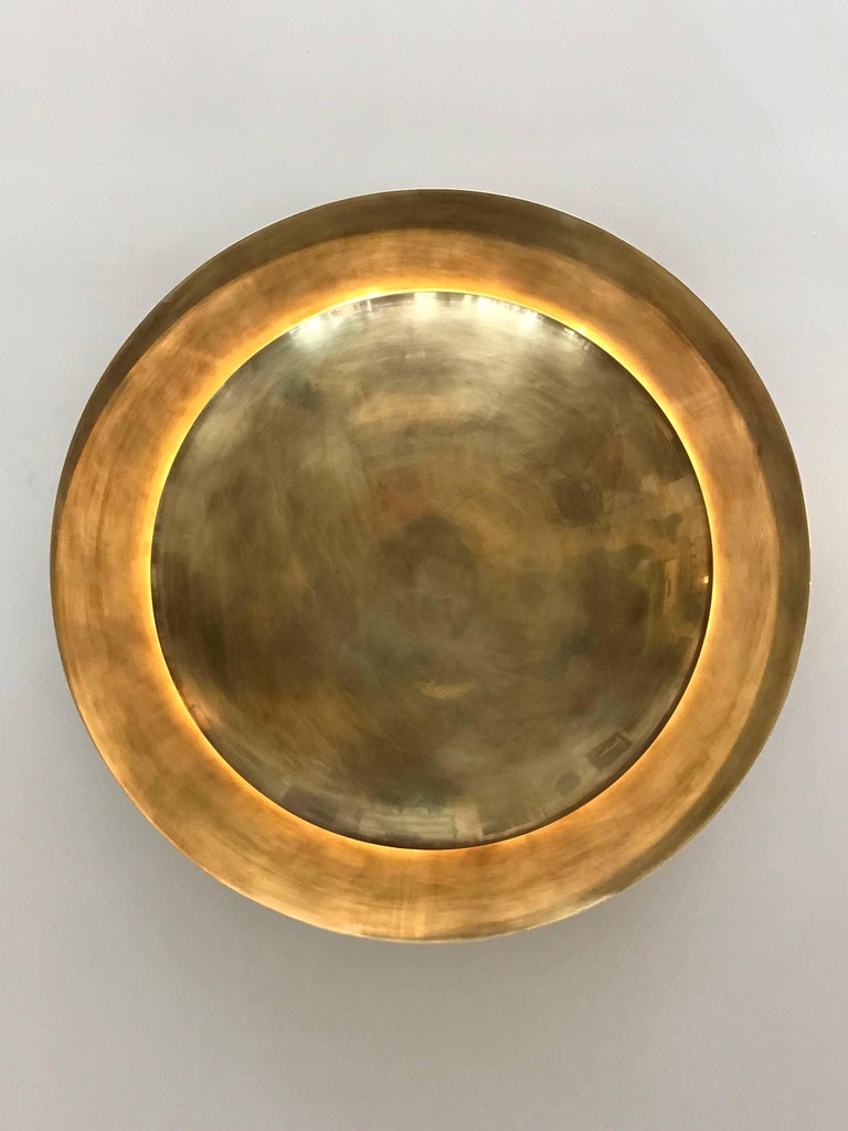 Massive Double Disc Concave and Convex Flush Mount at 1stDibs