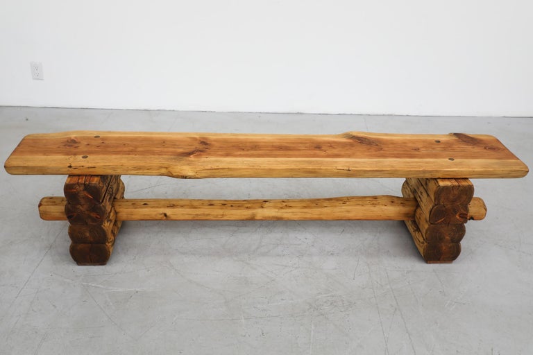 Massive Dutch Carved Log Benches For Sale at 1stDibs