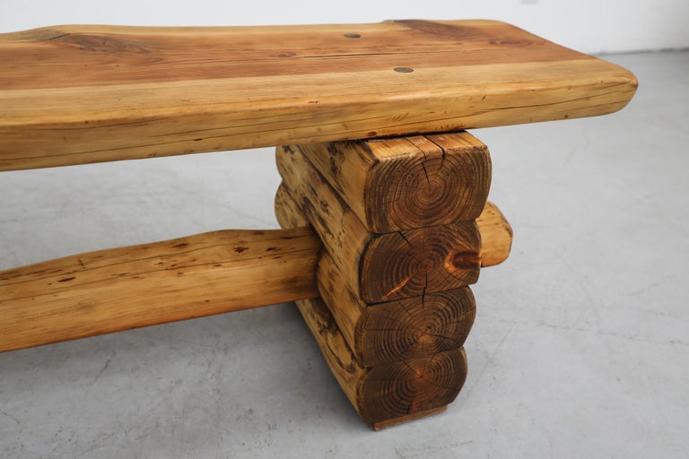 Massive Dutch Carved Log Benches For Sale at 1stDibs