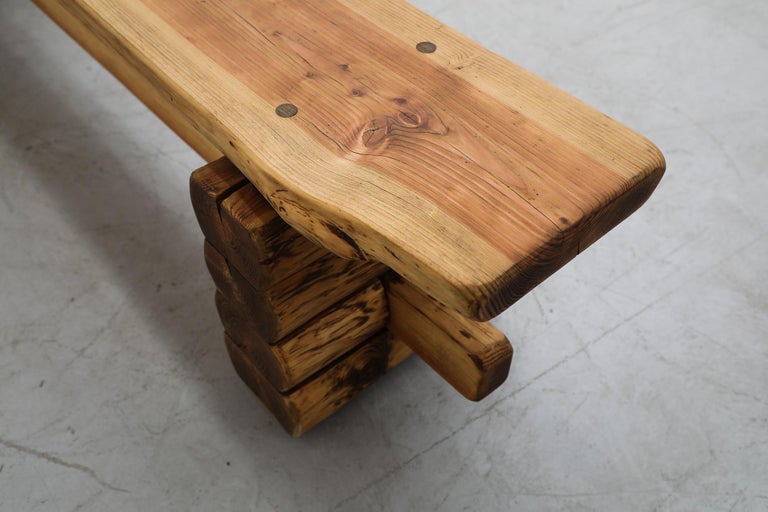 Massive Dutch Carved Log Benches For Sale at 1stDibs