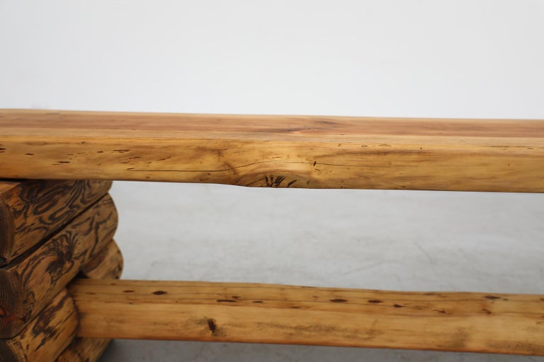 Massive Dutch Carved Log Benches For Sale at 1stDibs