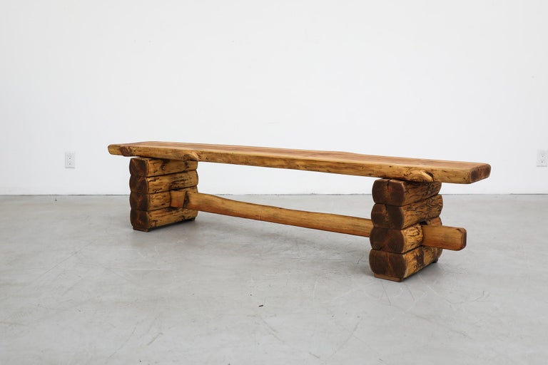 Massive Dutch Carved Log Benches For Sale at 1stDibs