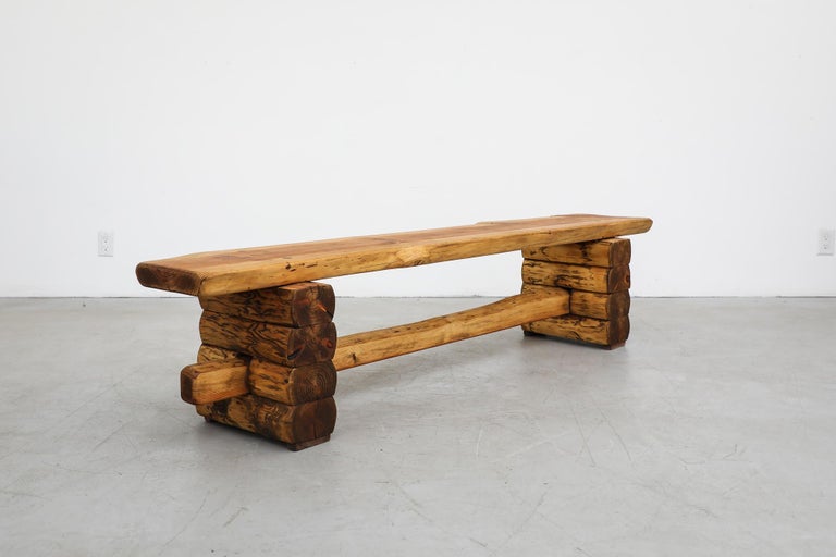 Massive Dutch Carved Log Benches For Sale at 1stDibs