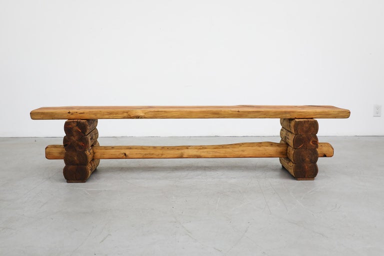 Massive Dutch Carved Log Benches For Sale at 1stDibs