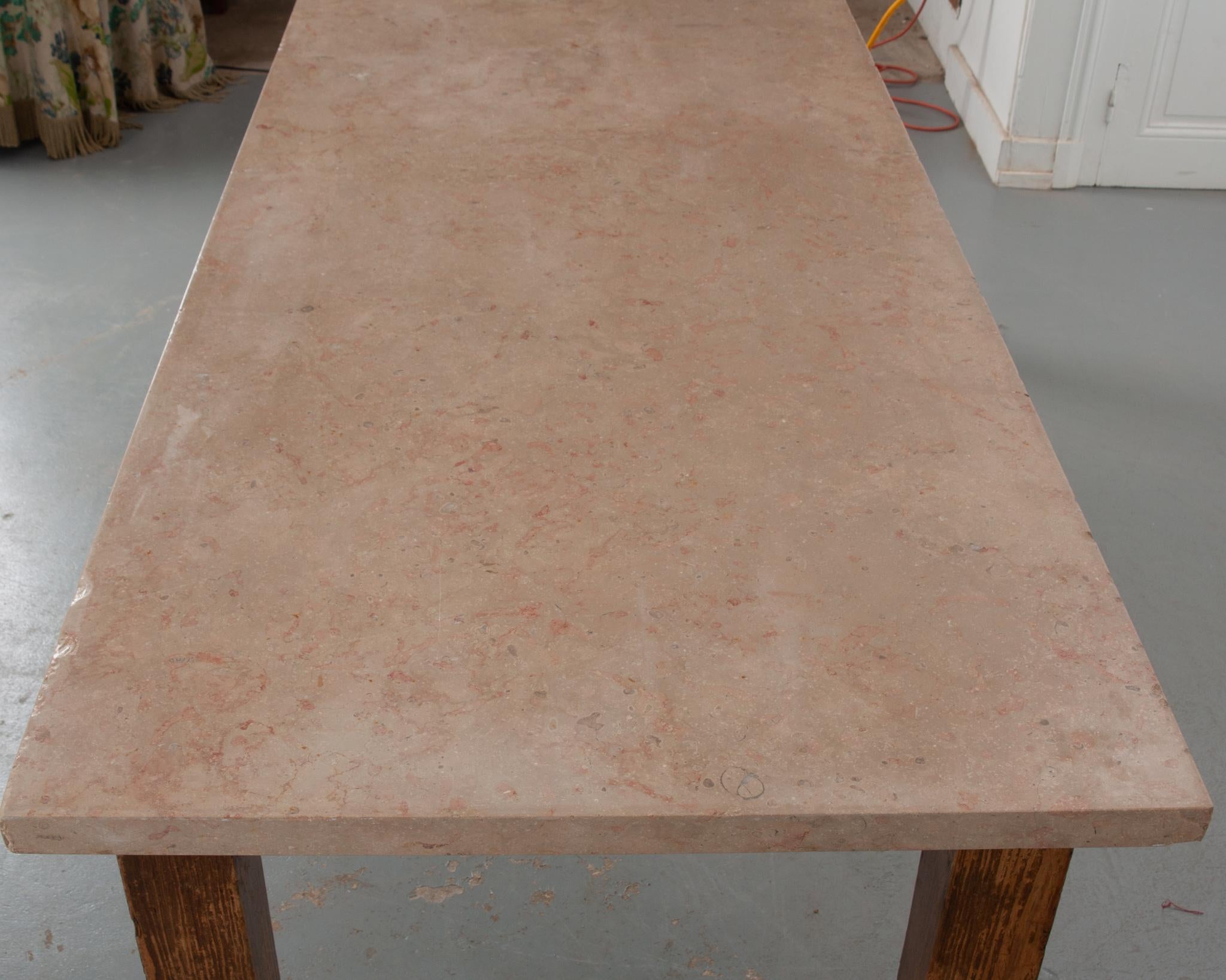 Massive English Oak and Soapstone Table at 1stDibs