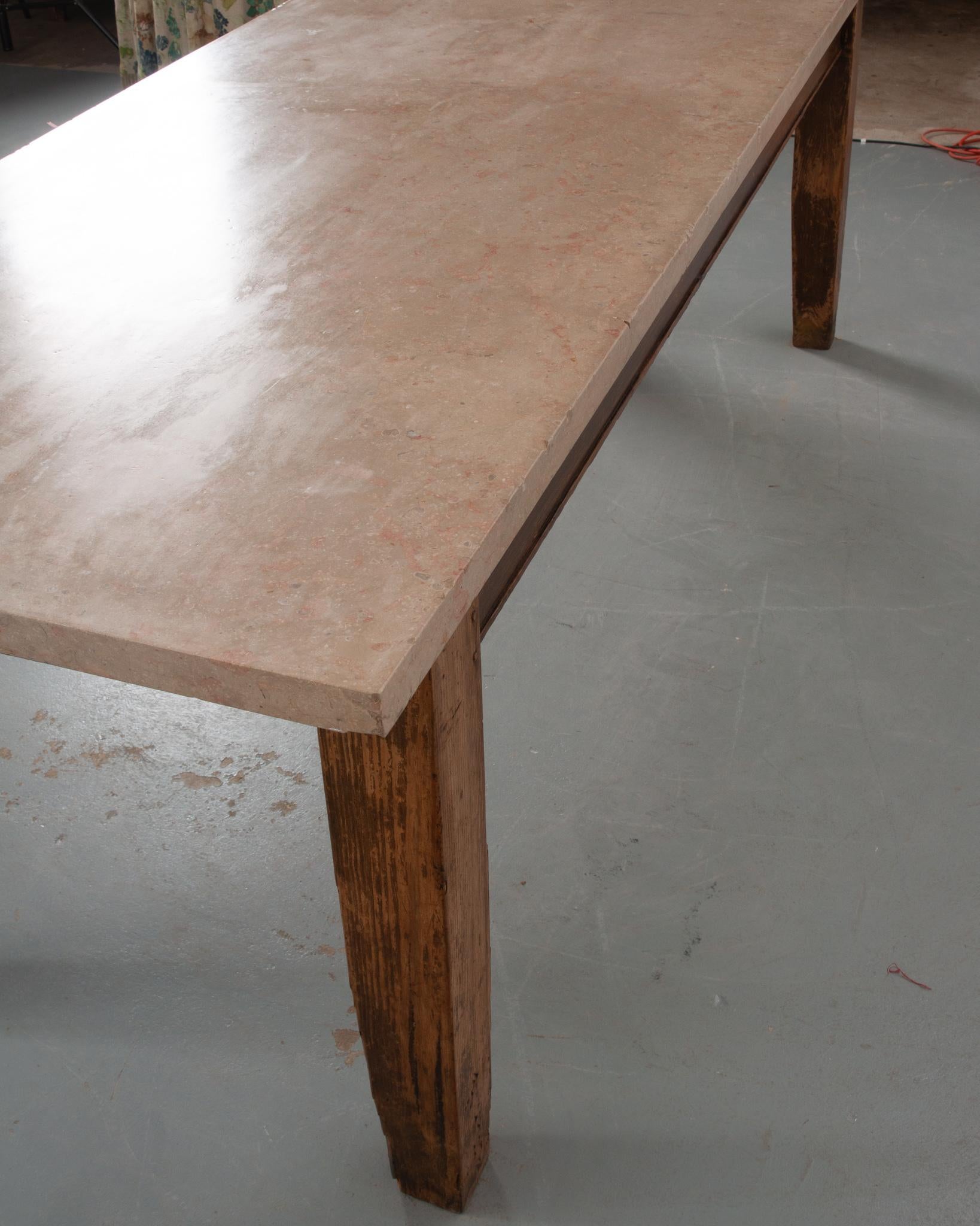 Massive English Oak and Soapstone Table at 1stDibs
