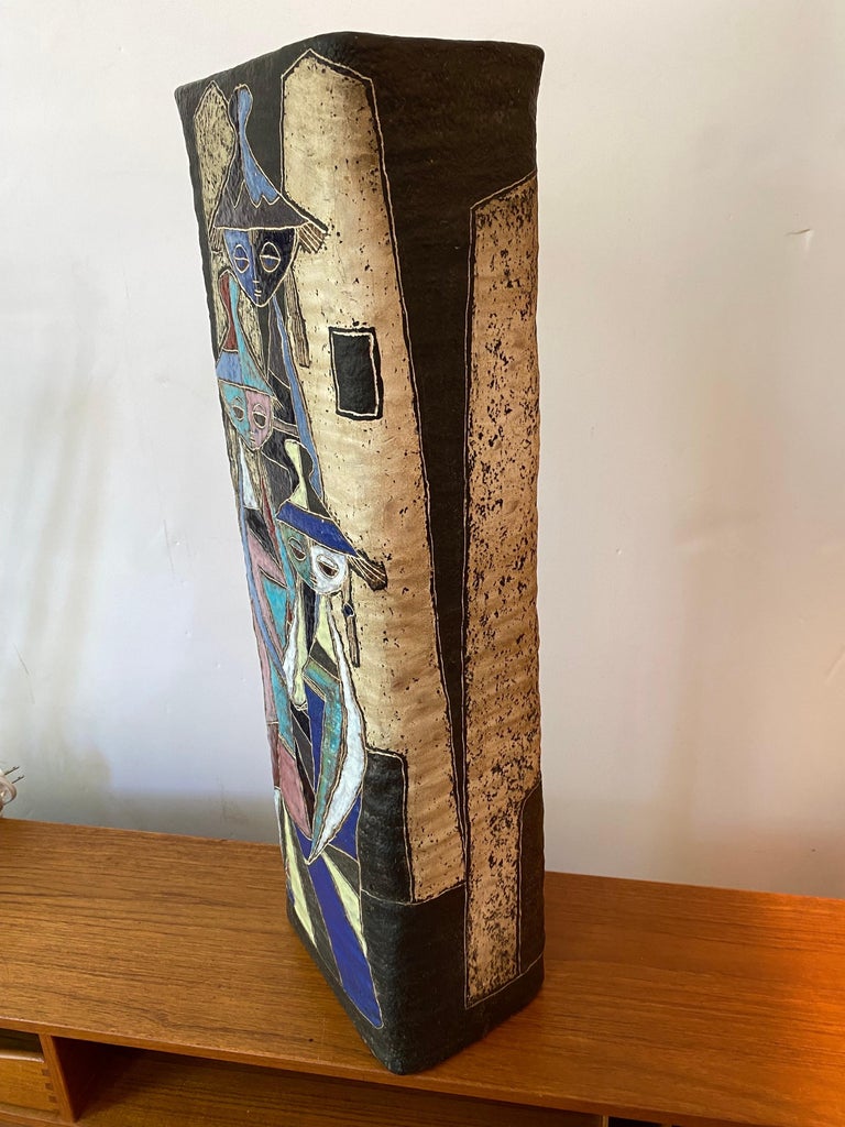 Massive Fantoni Ceramic Vase For Sale at 1stDibs
