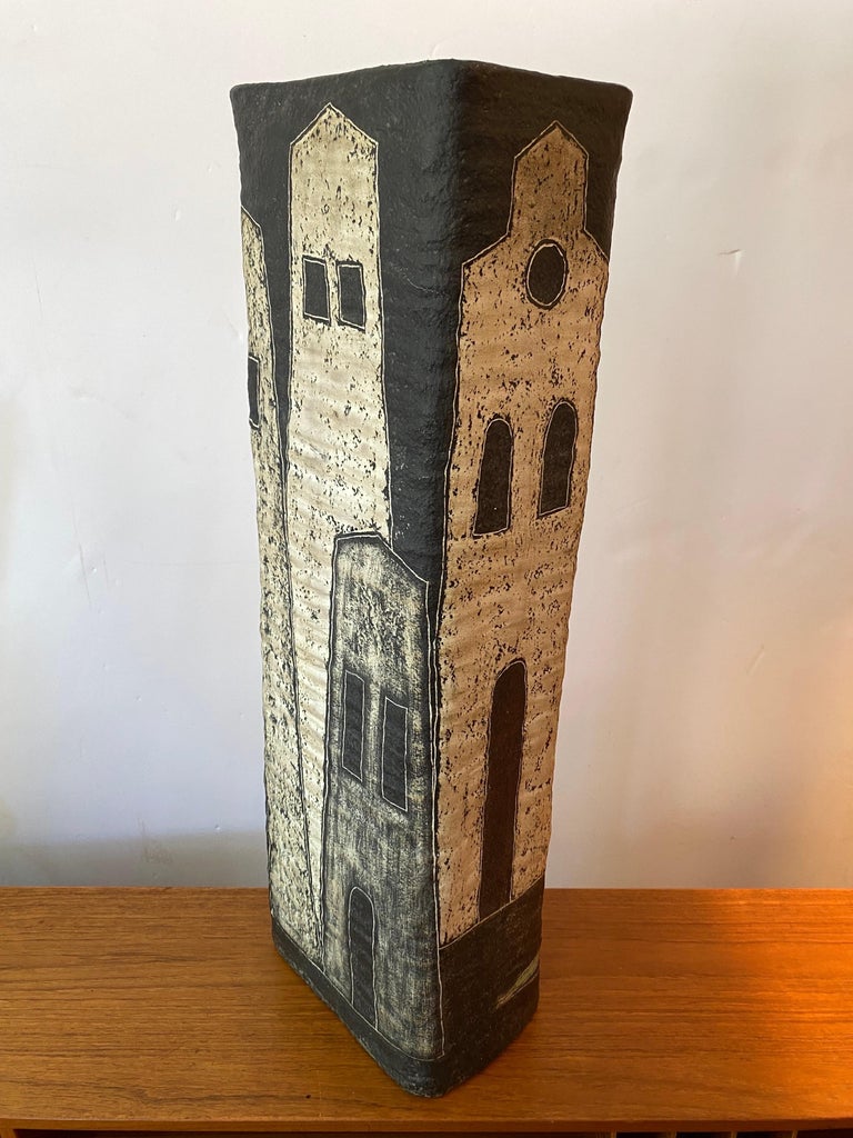 Massive Fantoni Ceramic Vase For Sale at 1stDibs