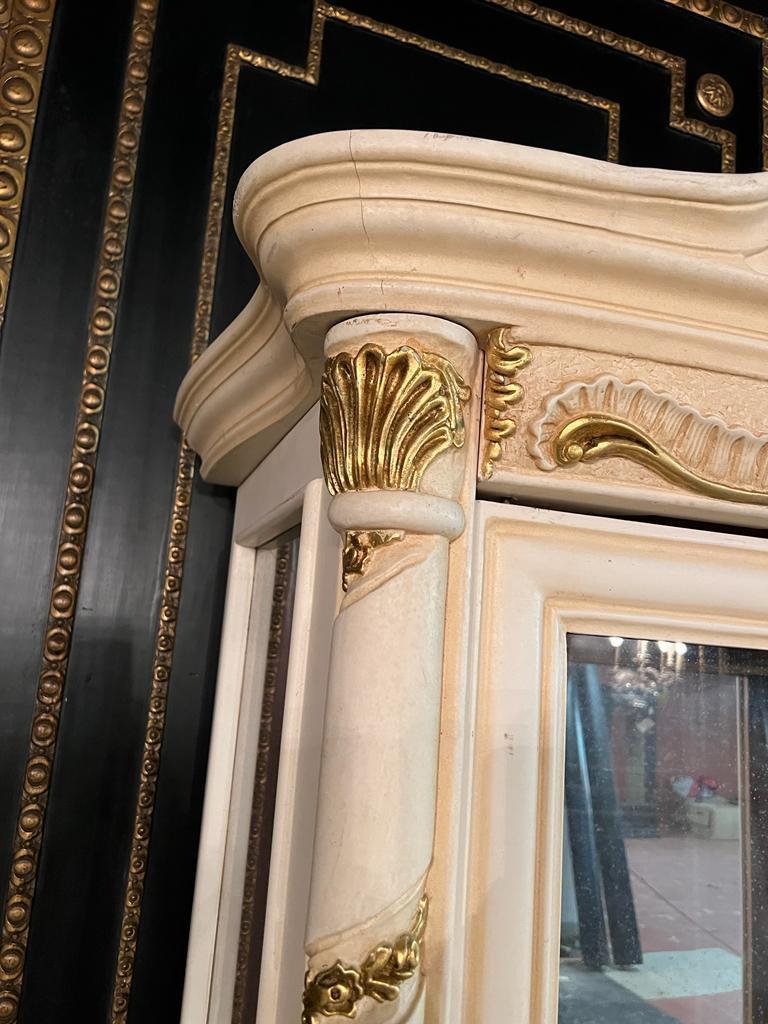 Massive Finely Carved Vitrin in Antique Louis Quince Style Beechwood ...