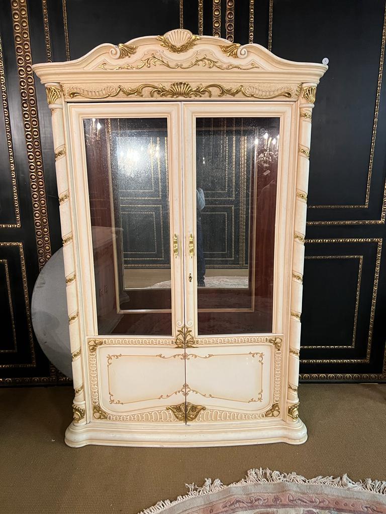 Massive Finely Carved Vitrin in Antique Louis Quince Style Beechwood ...