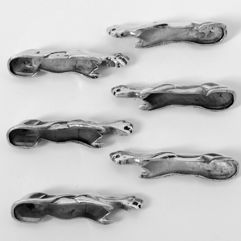 Massive French All Sterling Silver Knife Rests Set Six Pieces, Rare ...