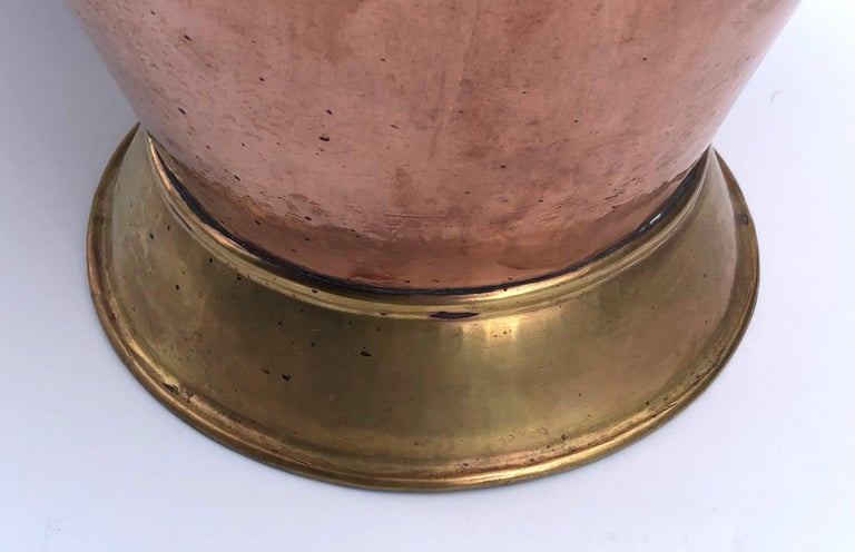 Massive French Arts and Crafts Hand-Hammered Copper and Brass Pitcher ...