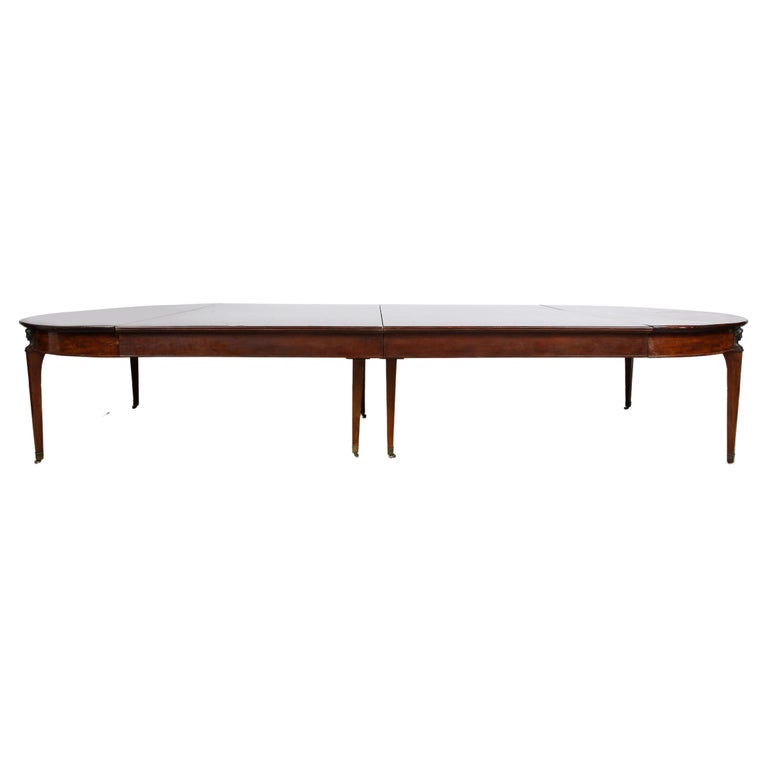 Massive French Consulate Period Mahogany and Bronze Extending Dining ...