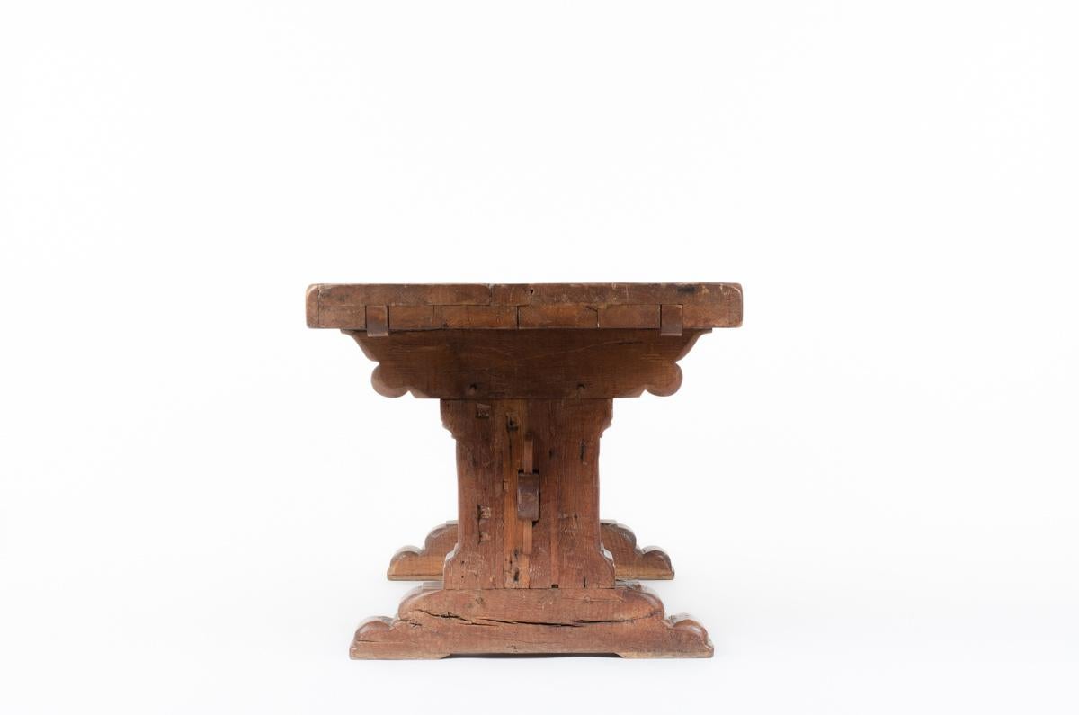 Massive French Solid Oak Monastery Table 19th For Sale at 1stDibs
