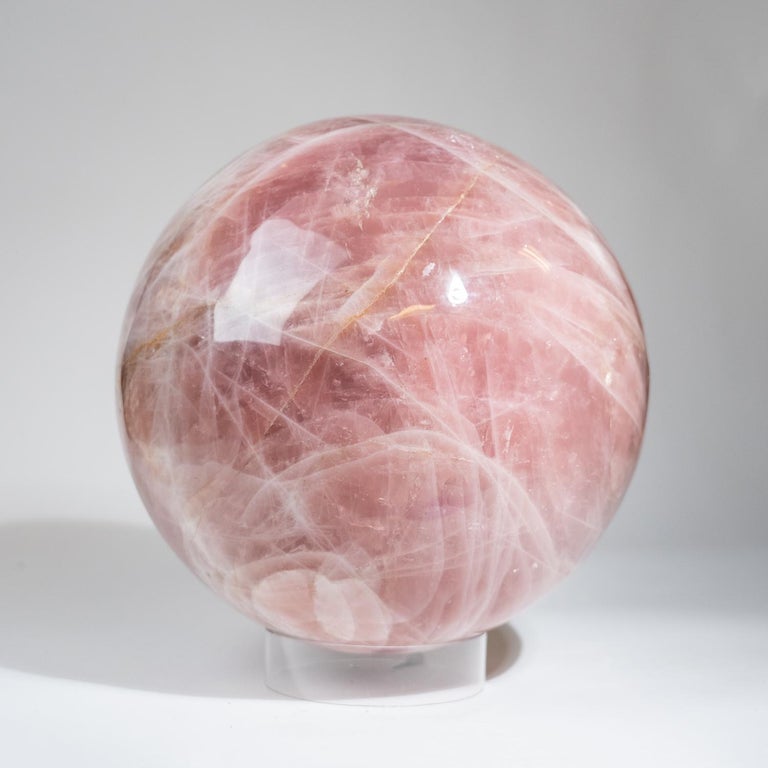 Massive Genuine Polished Rose Quartz Sphere For Sale at 1stDibs