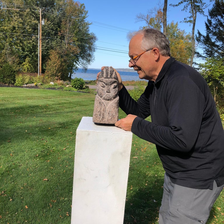 Massive Hand Carved Stone "Human Effigy" Figure Sculpture at 1stDibs