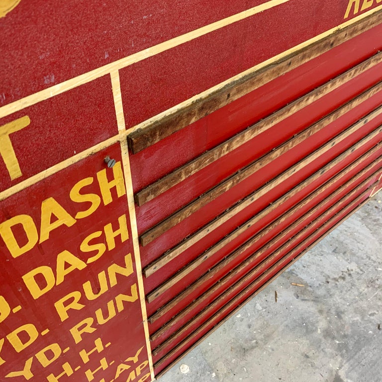 Massive Hand Painted High School Track and Field Sign For Sale at 1stDibs