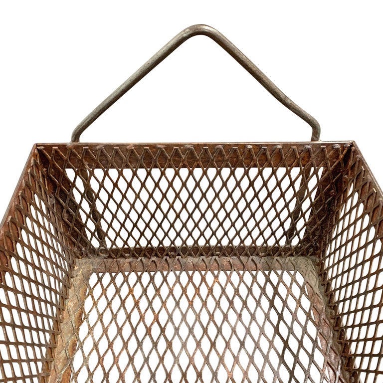 Massive Industrial Steel Basket For Sale at 1stDibs