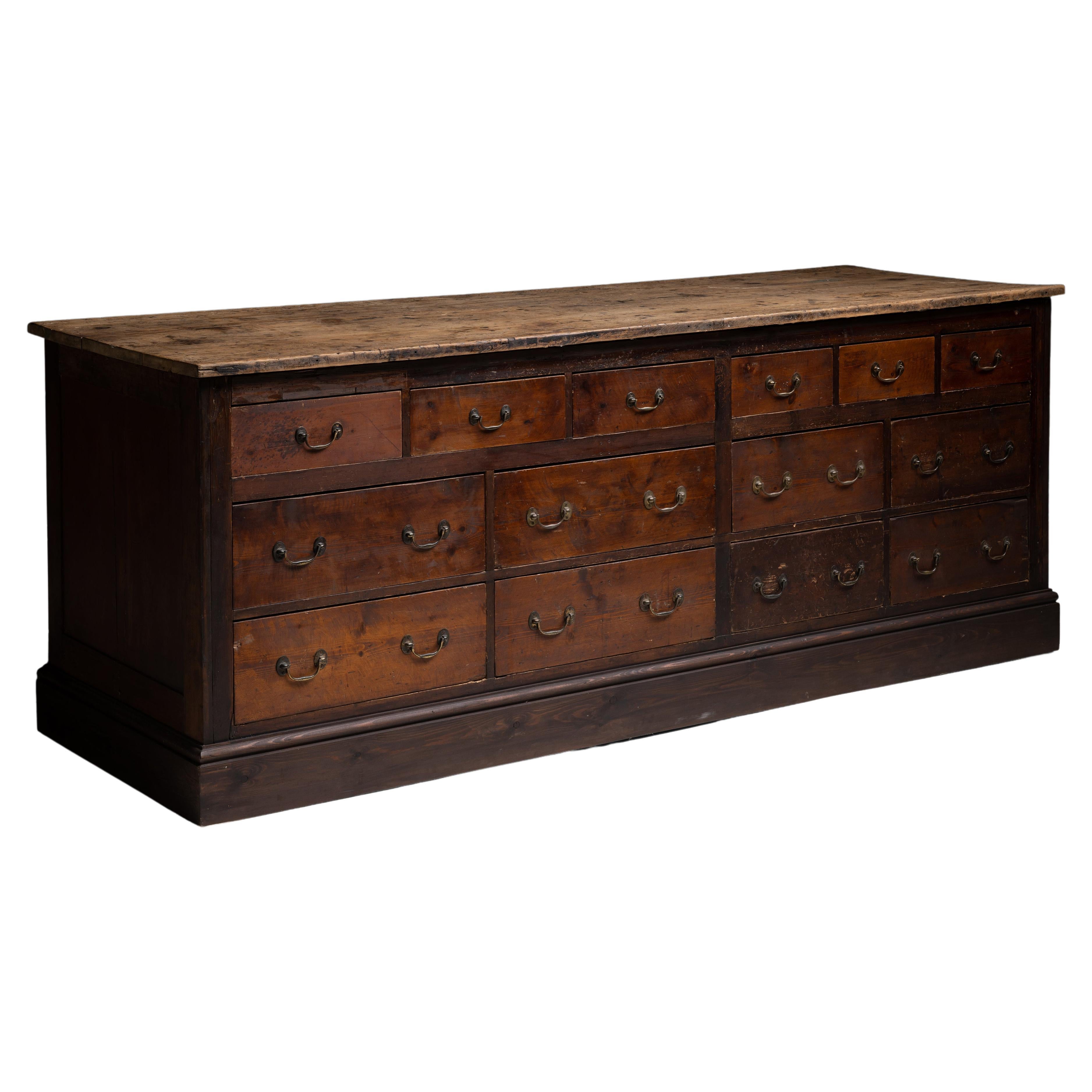Oak Bank of Drawers, England circa 1910 For Sale at 1stDibs