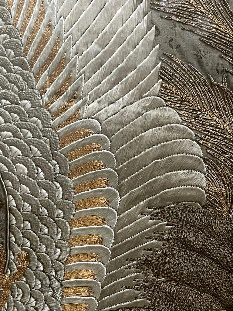 Massive Japanese Embroidery Tapestry Display Box Meiji Period For Sale ...