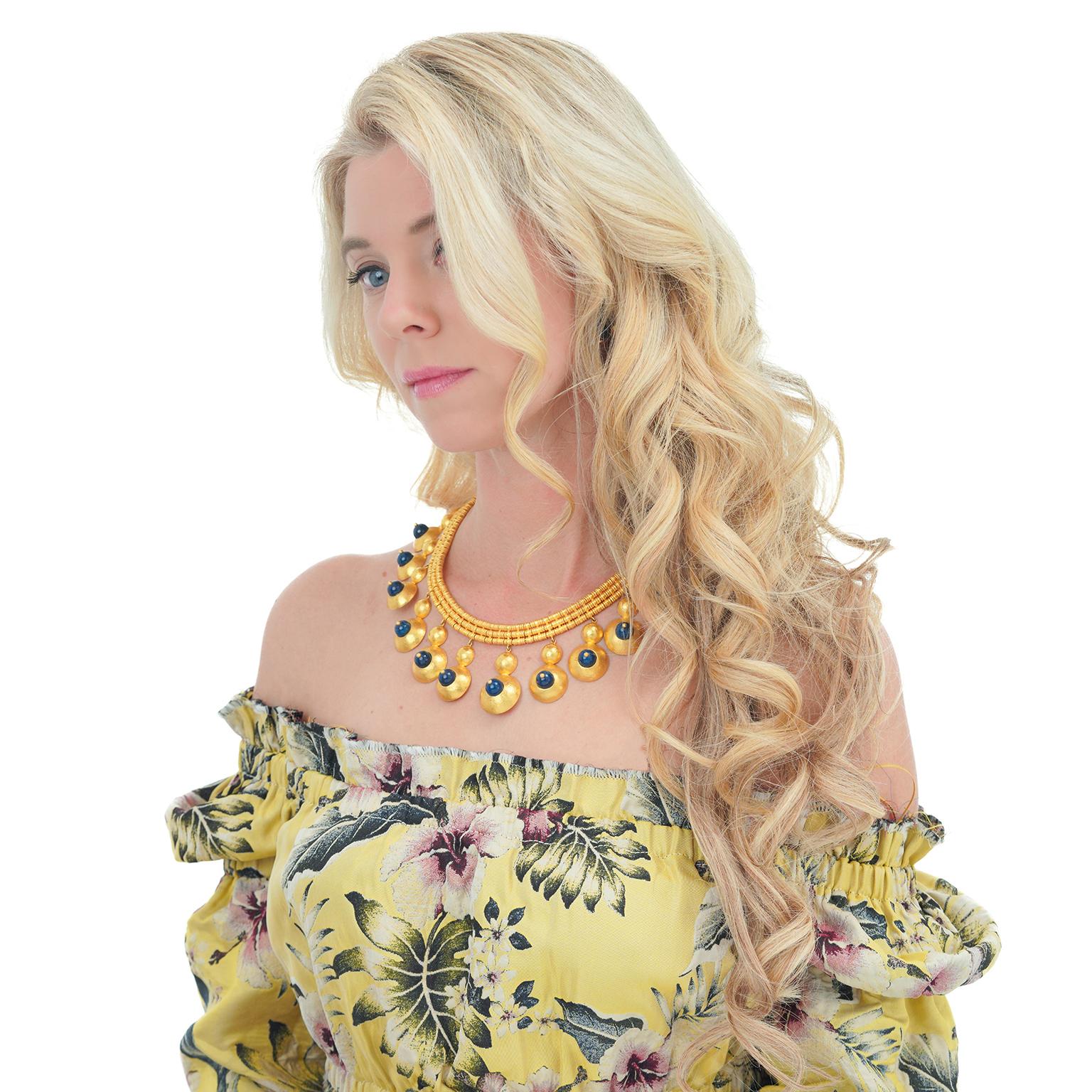 Massive Lalaounis Lapis and Gold Necklace at 1stDibs