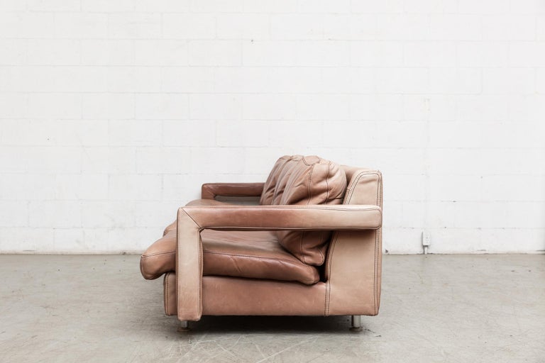 Massive Leather Sofa by Molinari at 1stDibs