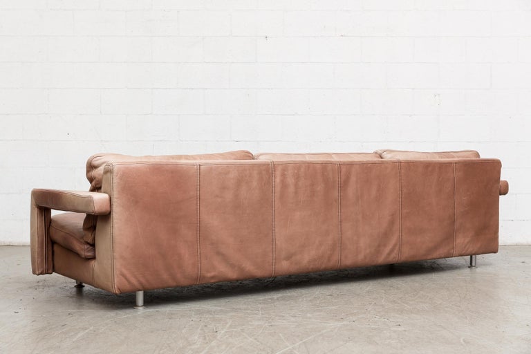 Massive Leather Sofa by Molinari at 1stDibs