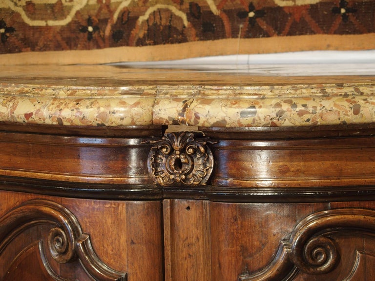 Massive Marble Topped Walnut Wood Louis XV Style Chateau Buffet at ...