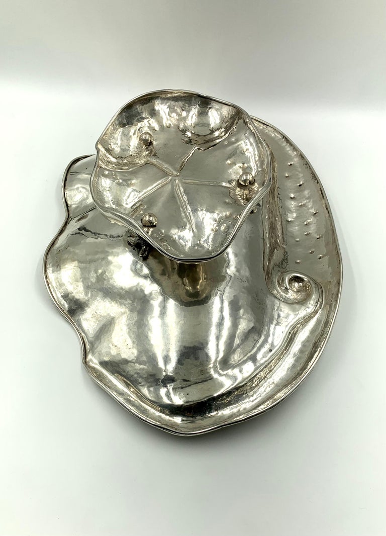 Massive MCM Italian Silver Giant Clam Shell Centerpiece For Sale at 1stDibs