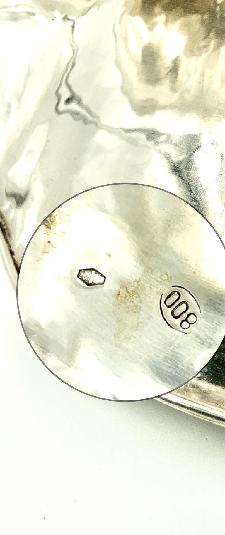 Massive MCM Italian Silver Giant Clam Shell Centerpiece For Sale at 1stDibs