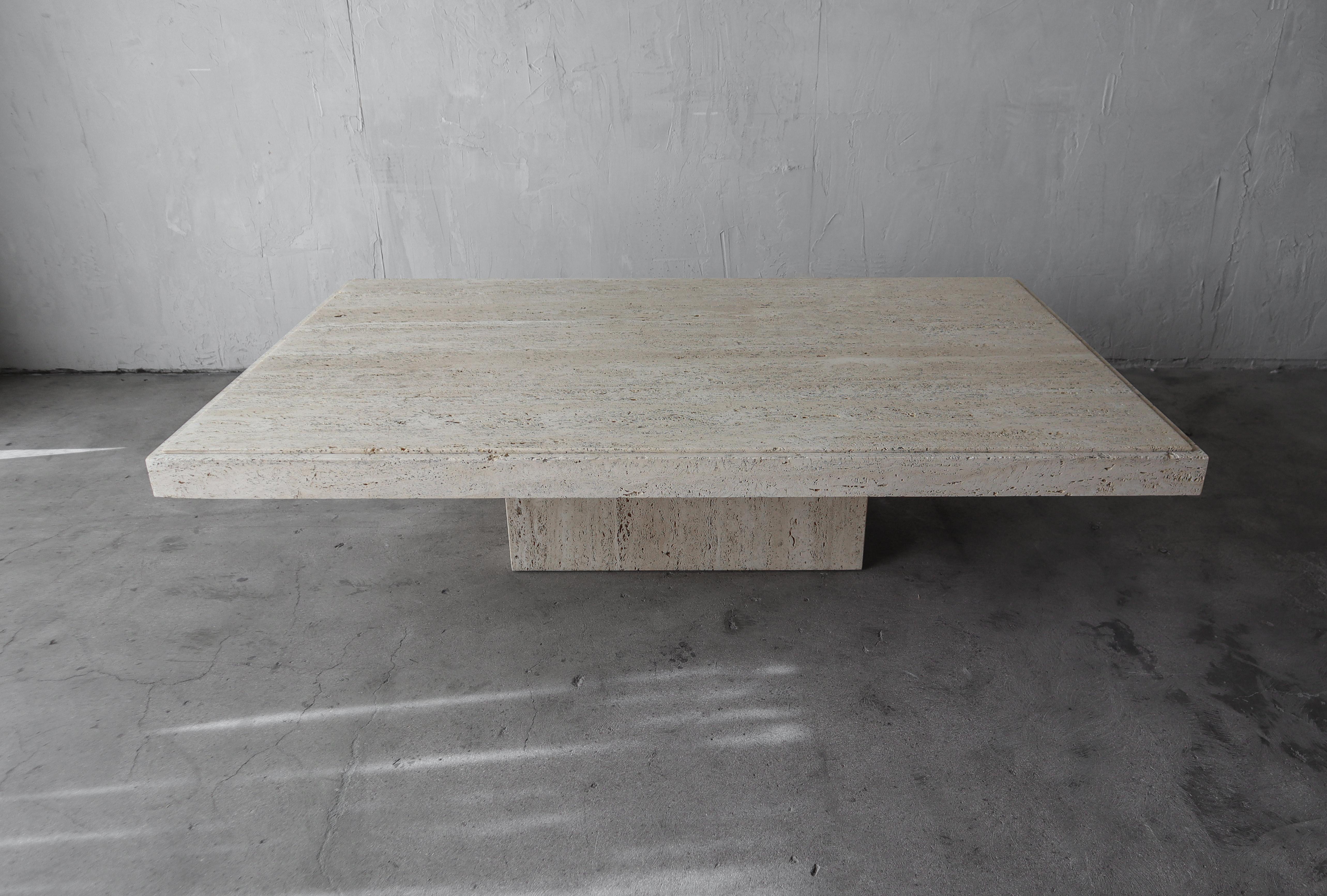 Massive Minimalist Travertine Coffee Table For Sale at 1stDibs | large ...