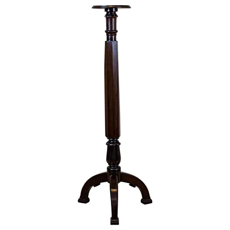 Massive Oak Pedestal/Flower Stand from the Interwar Period in Dark ...