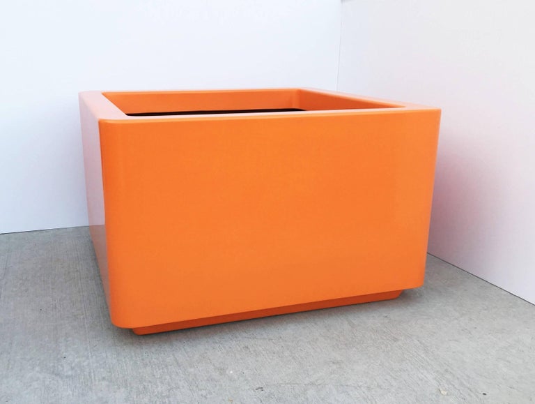 Massive Orange Lacquered Planters by Architectural Fiberglass For Sale ...