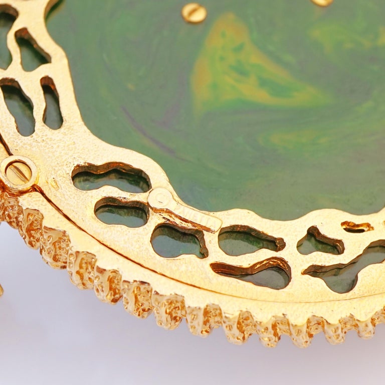 Massive Runway Jade Resin Dragon Pendant Necklace By Panetta, 1970s For ...